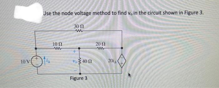 Solved Use the node voltage method to find v0 in the circuit | Chegg.com