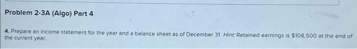 Solved Problem 2-3A (Algo) Computing and recording job | Chegg.com