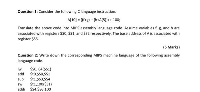 Solved Question 1 Consider The Following Clanguage 
