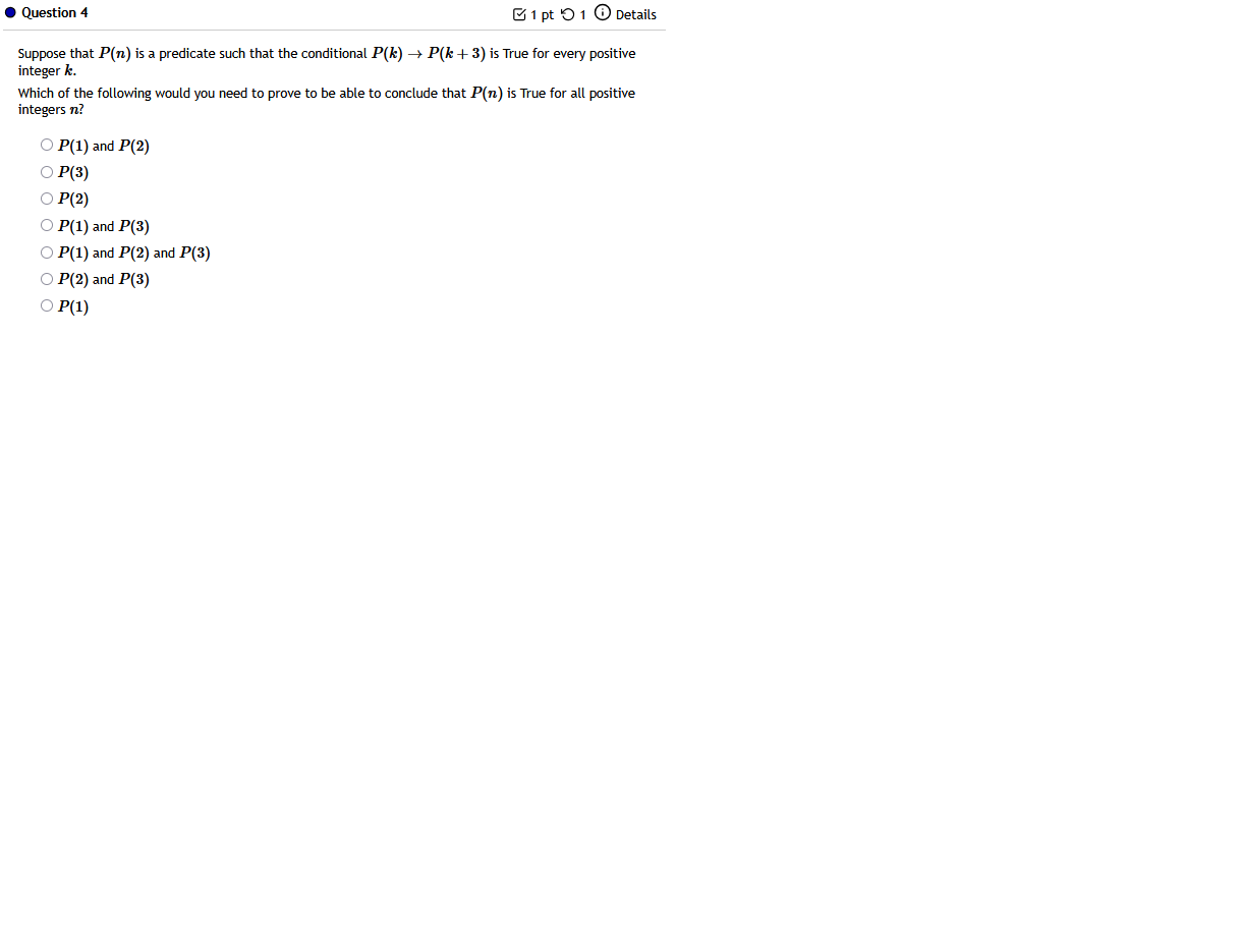 Solved Question 4Suppose that P(n) is ﻿a predicate such that | Chegg.com