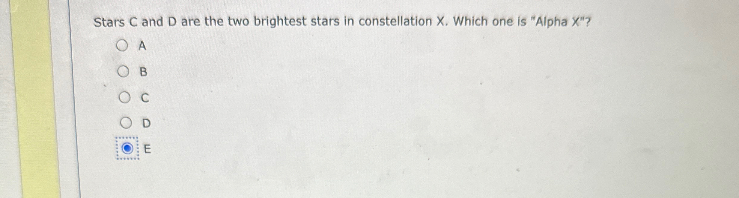 Solved Stars C and D are the two brightest stars in | Chegg.com