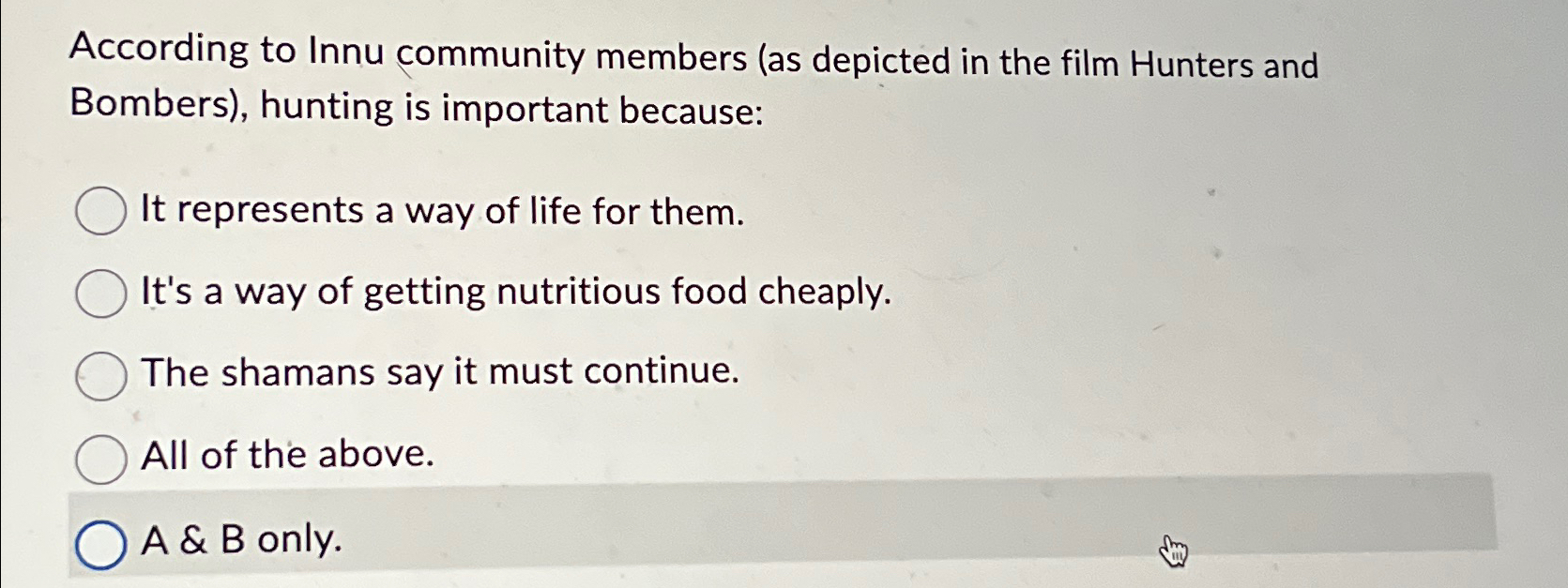 According to Innu community members (as depicted in | Chegg.com