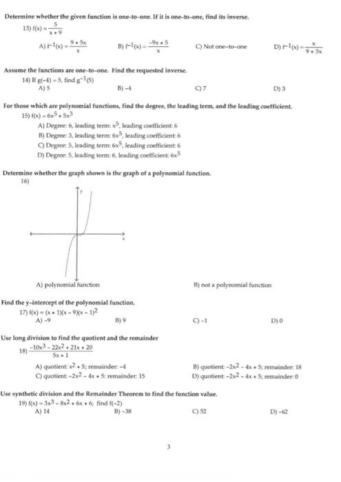 Solved Determine whether the given function is one-to-one. | Chegg.com