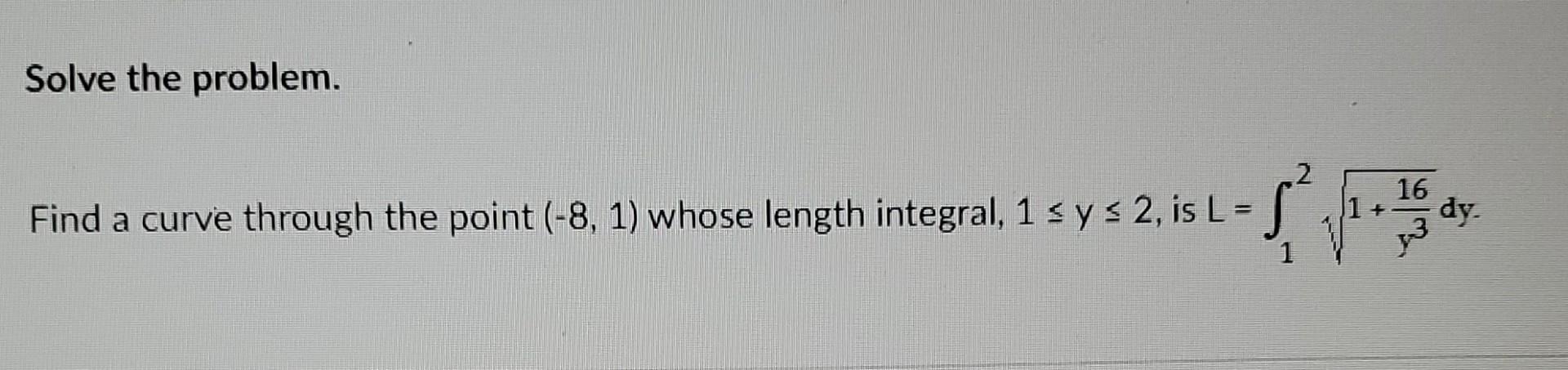 Solved Solve the problem. s² Find a curve through the point | Chegg.com