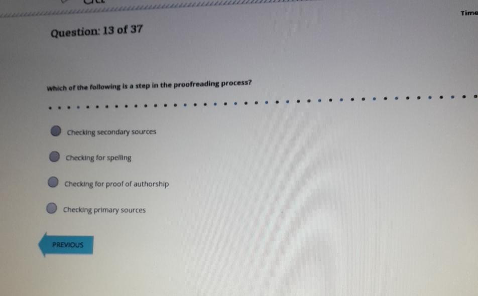 Solved Question: 13 ﻿of 37TimeWhich of the foltowing is a | Chegg.com