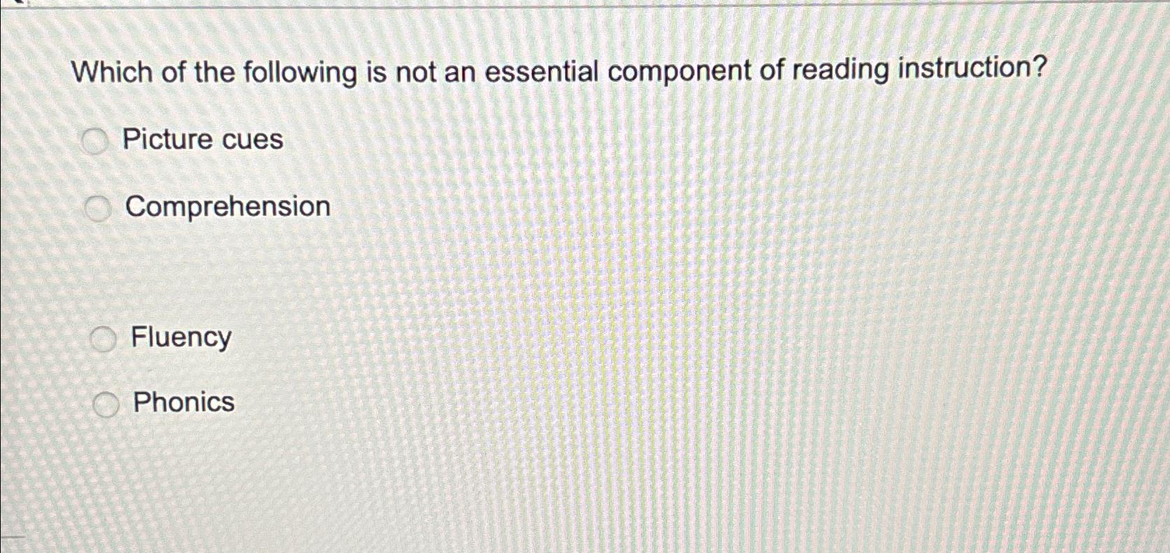 Solved Which of the following is not an essential component | Chegg.com