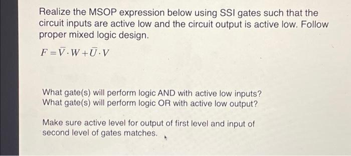 Solved Realize the MSOP expression below using SSI gates | Chegg.com