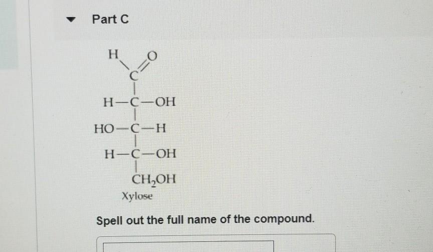 Solved Part A H НО-С-Н H-COH CH2OH Threose Spell out the | Chegg.com