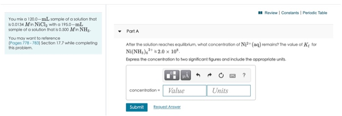 Solved Review Constants Periodic Table You mix a 120.0-ml | Chegg.com