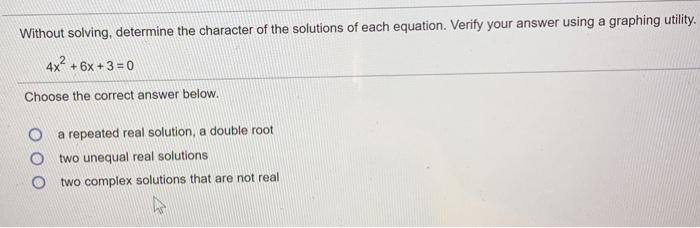 Solved Without solving, determine the character of the | Chegg.com