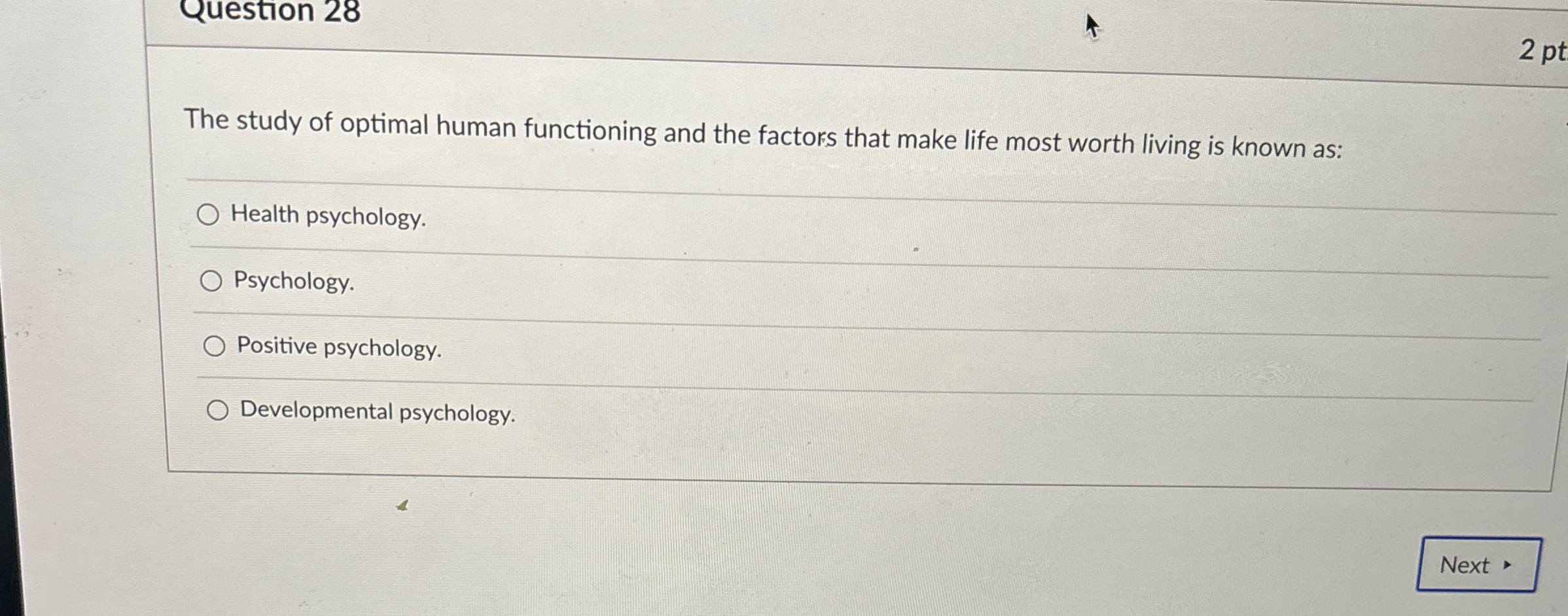 Solved The study of optimal human functioning and the | Chegg.com