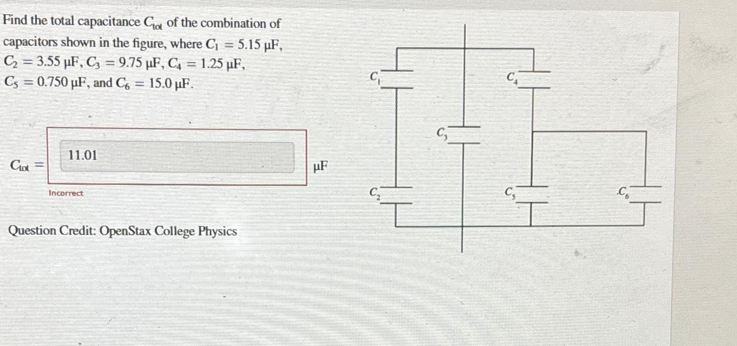 Solved Find the total capacitance Ctot ﻿of the combination | Chegg.com