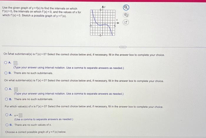 Solved Use the given graph of y=f(x) to find the intervals | Chegg.com