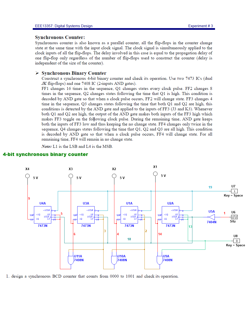 Solved design a synchronous BCD counter that counts from | Chegg.com