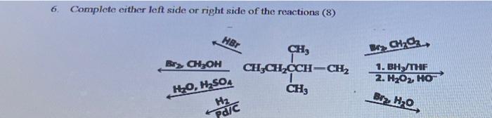 Solved 6. Complete either left side or right side of the | Chegg.com