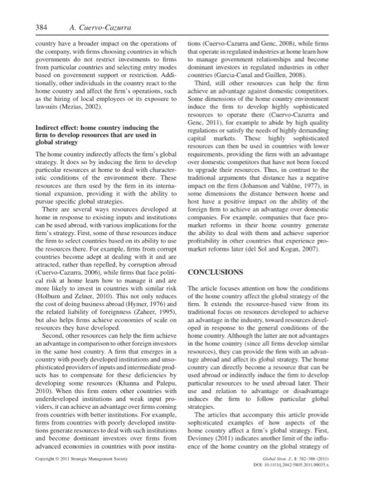 Global Strategy Journal Global Sot 0-36 (2011) | Chegg.com