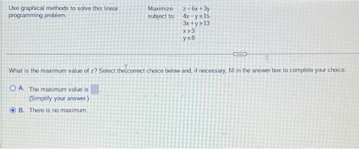 Solved Use graphical methods to solve this linear | Chegg.com