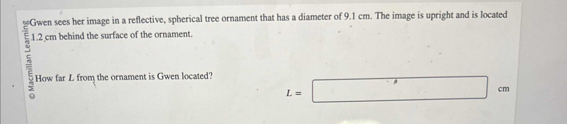 Solved ?00 ﻿Gwen sees her image in a reflective, spherical | Chegg.com