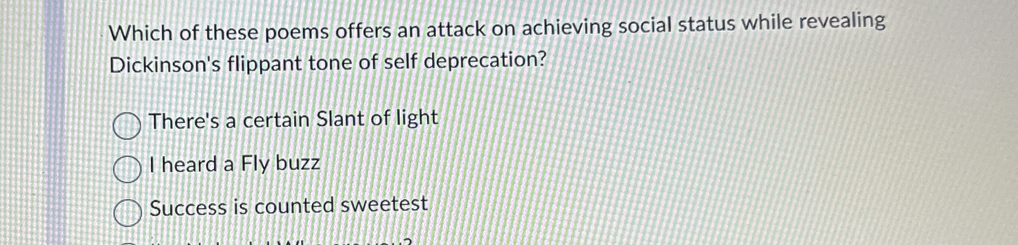 Solved Which of these poems offers an attack on achieving | Chegg.com