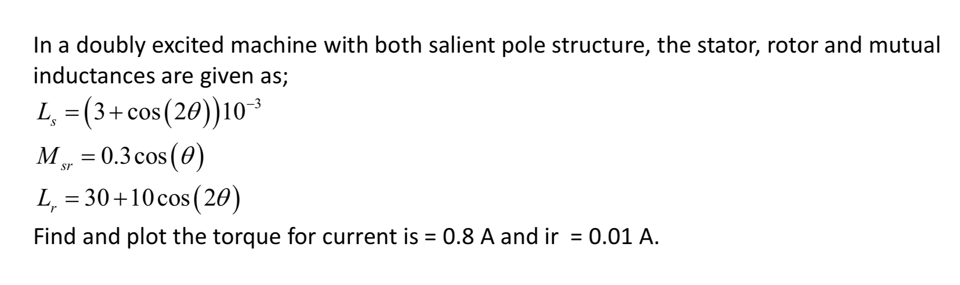 Solved In a doubly excited machine with both salient pole | Chegg.com
