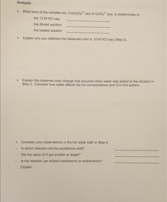 Solved Part C - Complex lon Equilibria Equilibrium system: | Chegg.com