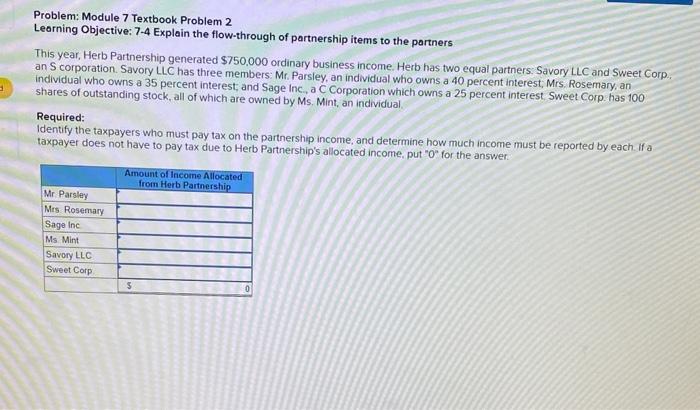 Solved Problem: Module 7 Textbook Problem 2 Learning | Chegg.com