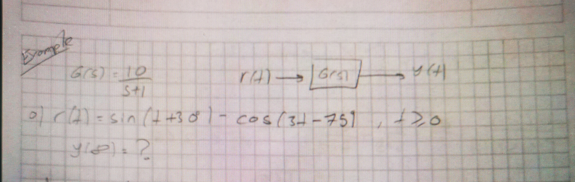 Solved yondG(s)=10s+1, r(t)→G(S)→y(t)r(t)=sin(t+30°)-cos(3t- | Chegg.com