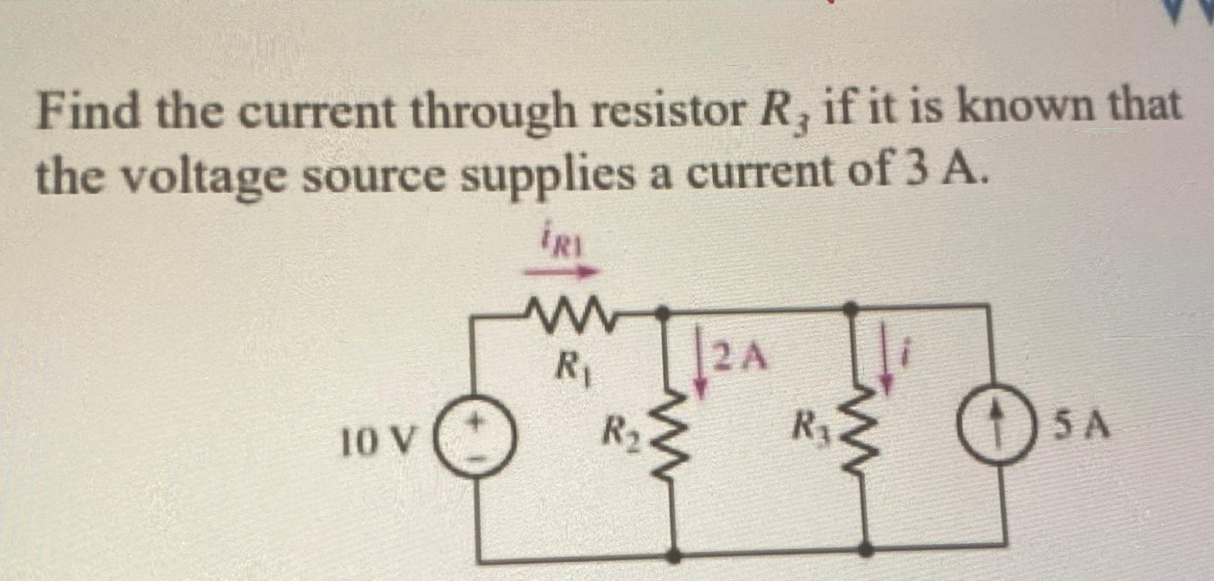 Solved Find the current through resistor R3 ﻿if it is known | Chegg.com