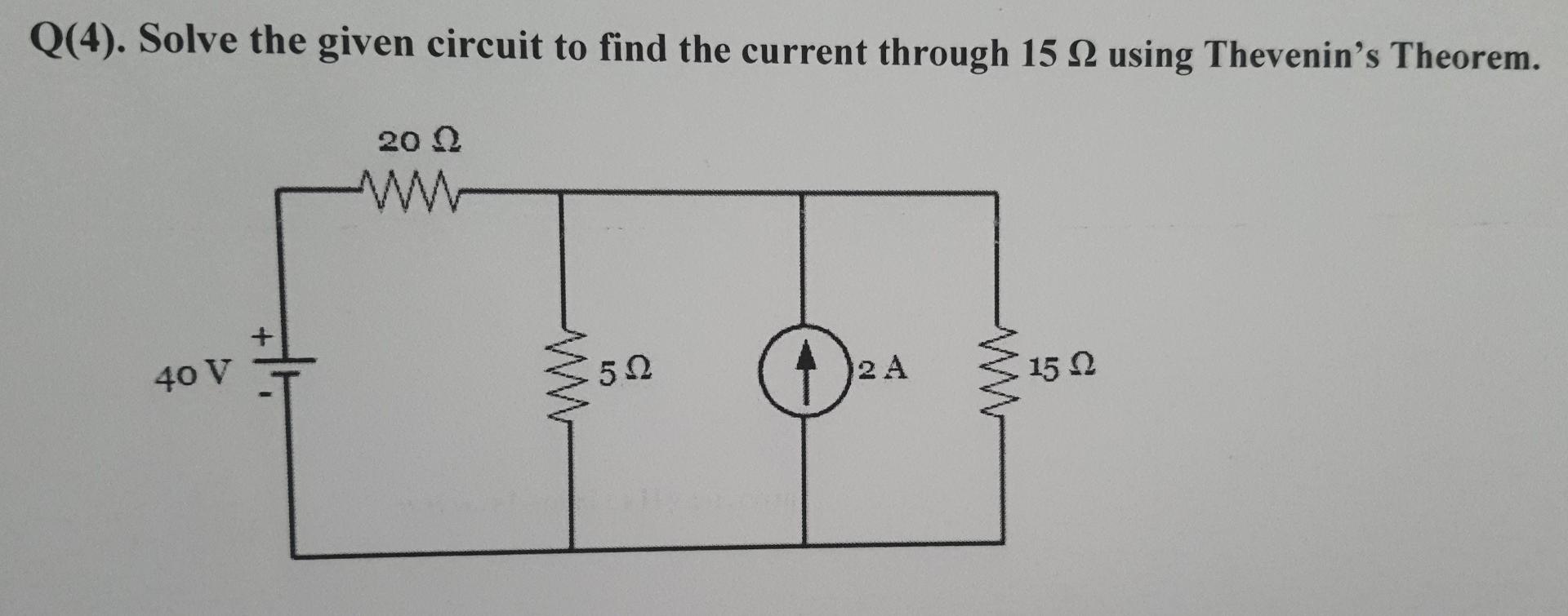 Solved Q(4). Solve the given circuit to find the current | Chegg.com Solved Q(4). Solve the given circuit to find the current | Chegg.com