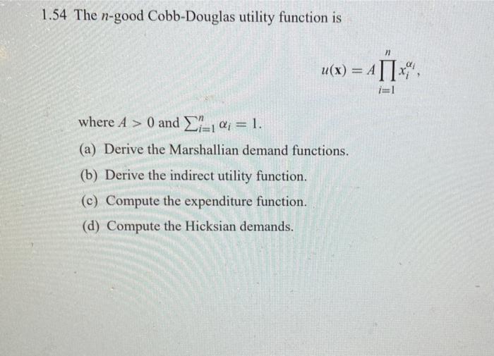 Solved Exercise 1.54 from Advanced Microeconomics Theory | Chegg.com