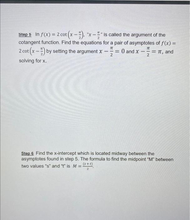 Solved (3) Sketch 2 periods of the function f(x)=2cot(x−2π) | Chegg.com