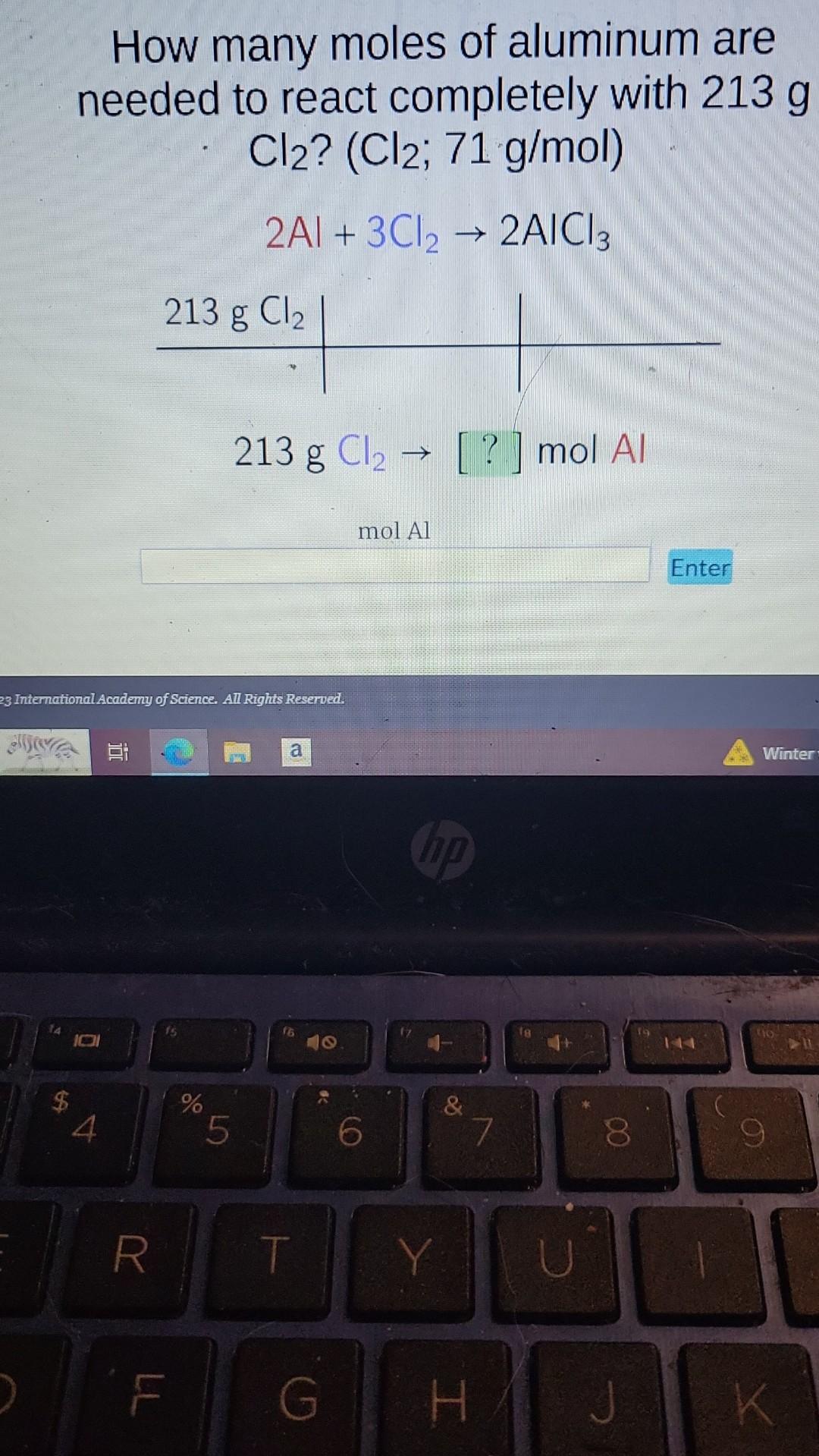 Solved How many moles of aluminum are needed to react | Chegg.com