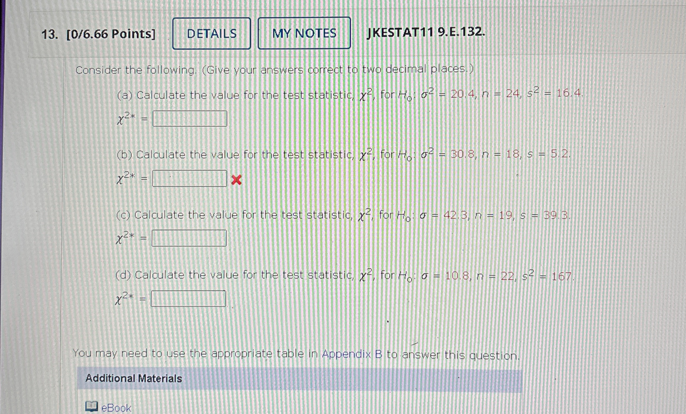 Solved Q13 ﻿chap 9 [6.66 ﻿Points]JKESTAT11 9.E.132.Consider | Chegg.com