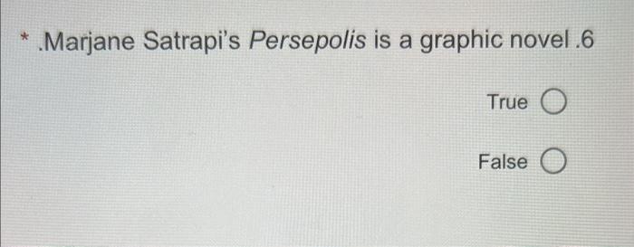 Marjane Satrapi's Persepolis is a graphic novel .6 | Chegg.com