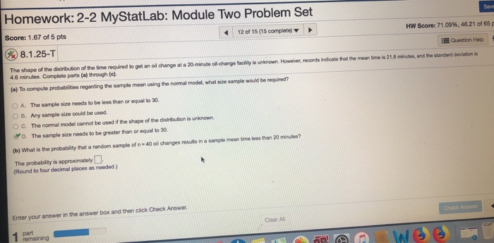 Solved Homework: 2-2 MyStatLab: Module Two Problem Set | Chegg.com