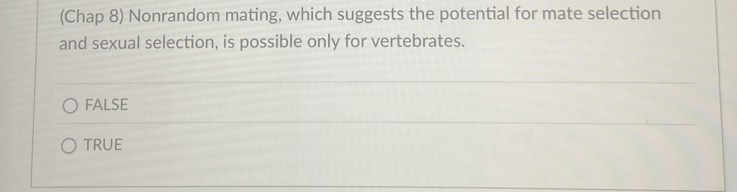 Solved (Chap 8) ﻿Nonrandom mating, which suggests the | Chegg.com