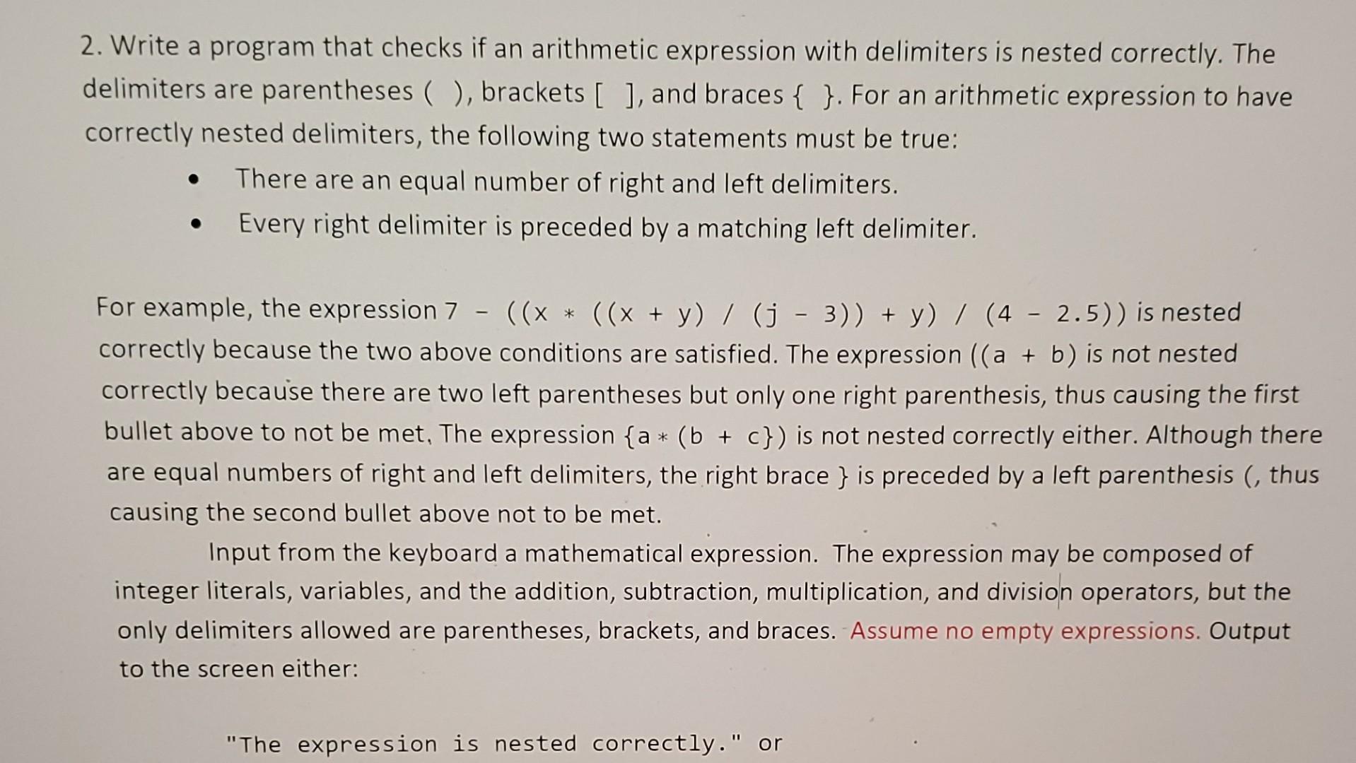 Solved 2 Write A Program That Checks If An Arithmetic 3714