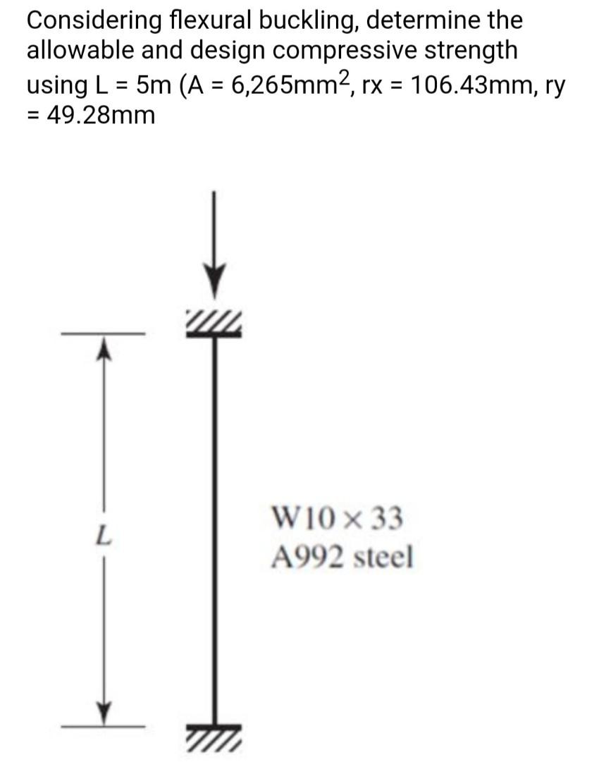 Solved Considering flexural buckling, determine the | Chegg.com