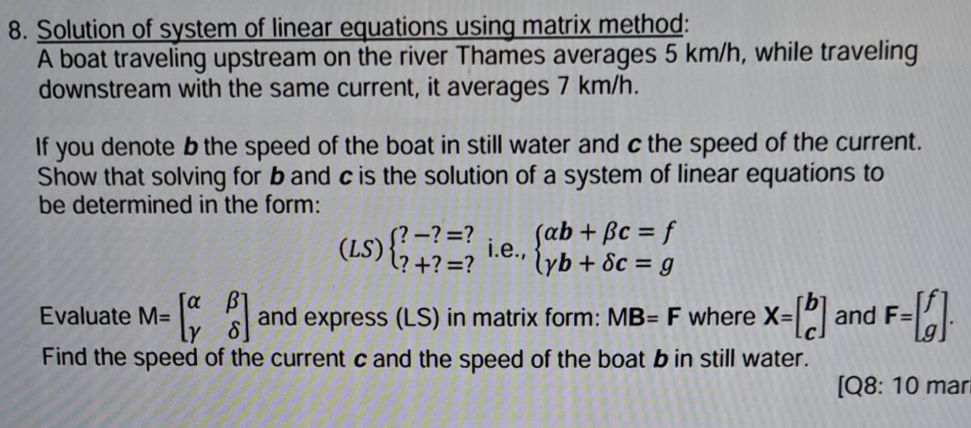Solved Solution Of System Of Linear Equations Using Matrix 1548