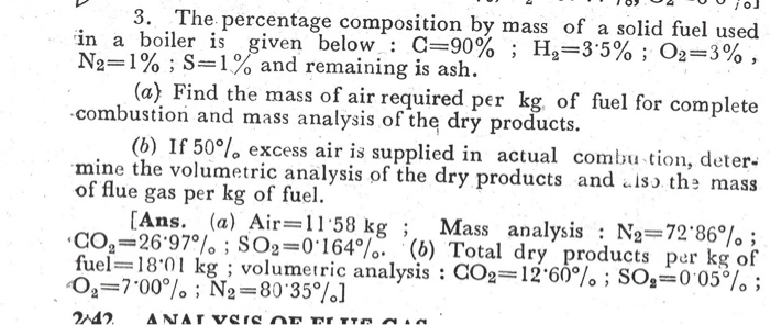 Solved 3. The percentage composition by mass of a solid fuel | Chegg.com
