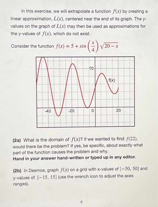 Solved (1a) By hand, find the three linear approximations, | Chegg.com