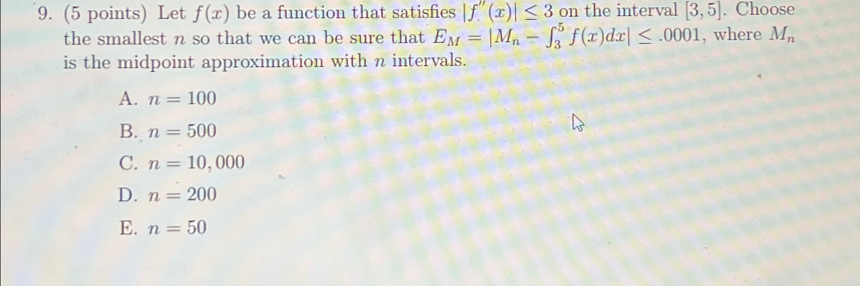 Solved (5 ﻿points) ﻿Let f(x) ﻿be a function that satisfies | Chegg.com