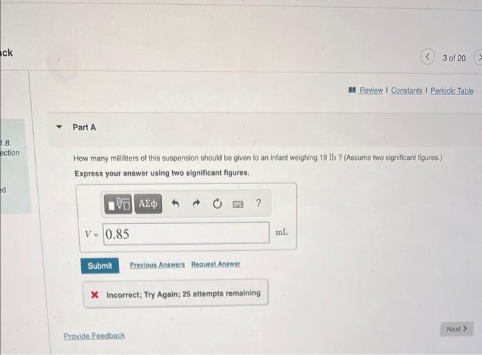 Solved 100 ang/5 oml suepension. The recosumended disse ia | Chegg.com
