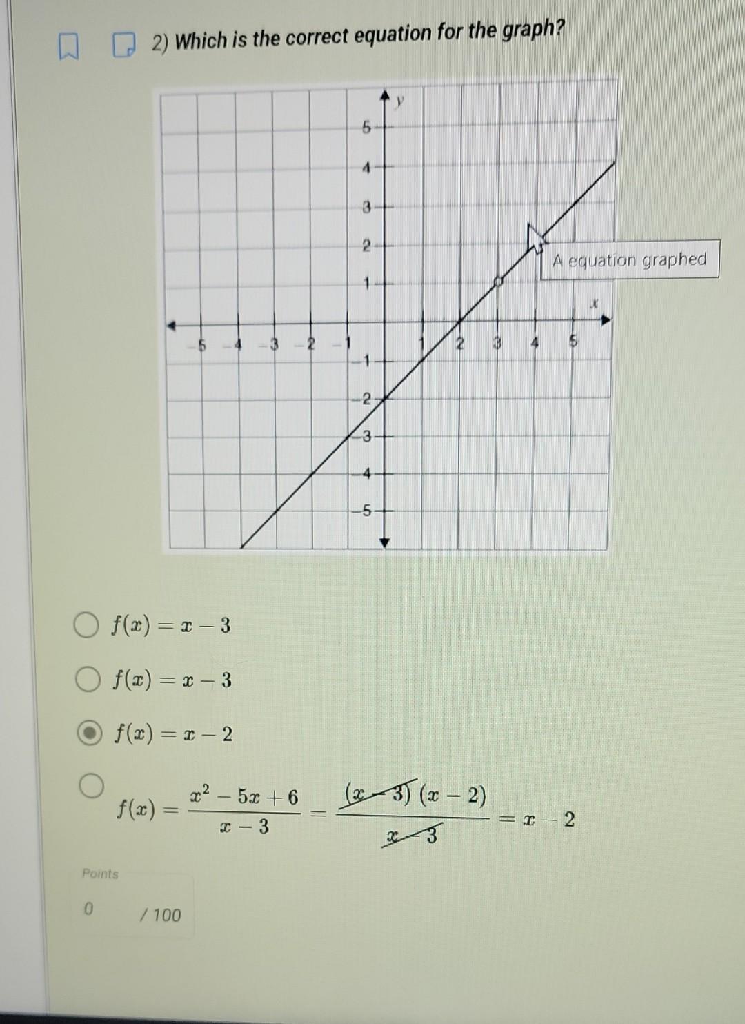 Solved 2) Which is the correct equation for the graph? | Chegg.com