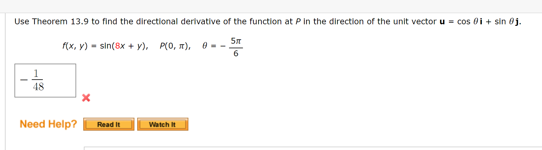 Solved Use Theorem 13.9 ﻿to find the directional derivative | Chegg.com