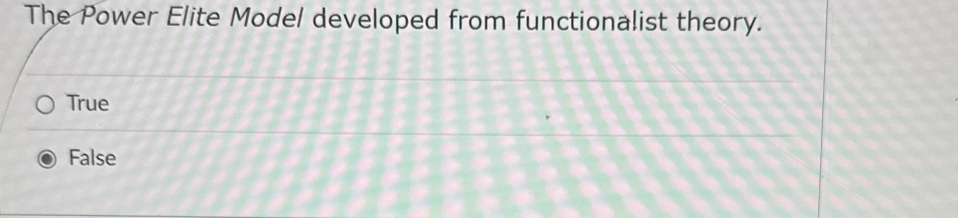The Power Elite Model developed from functionalist | Chegg.com