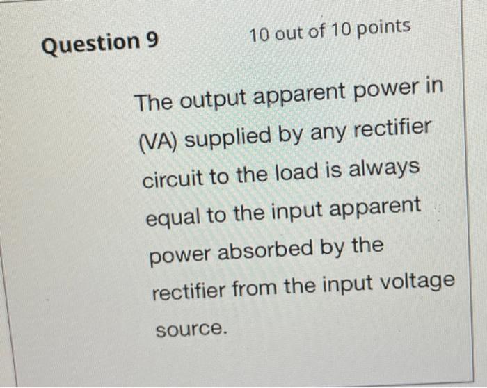 Solved The output apparent power in (VA) supplied by any | Chegg.com