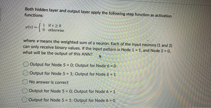 Solved Following diagram shows a simple artificial neural | Chegg.com
