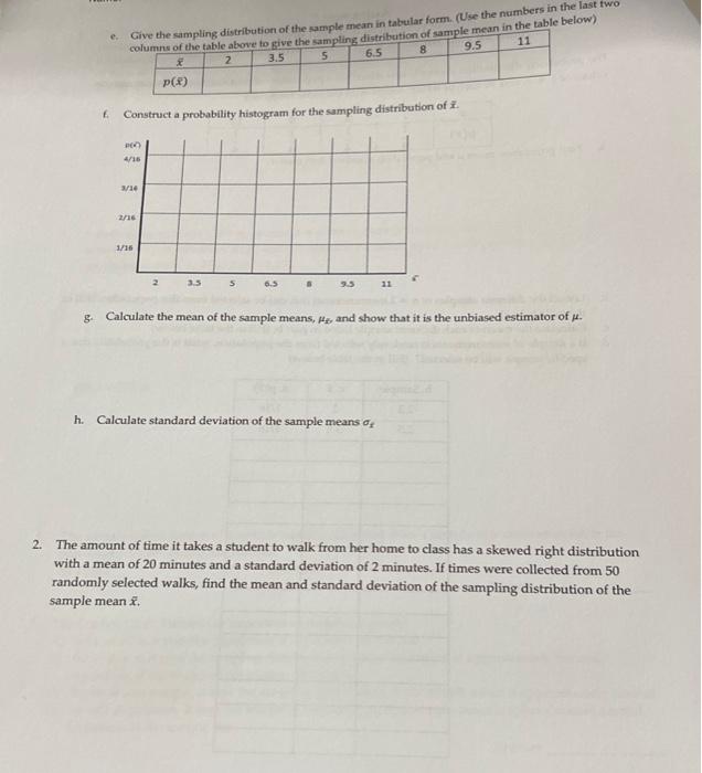 Solved 6. Construct a probability histogram for the sampling | Chegg.com