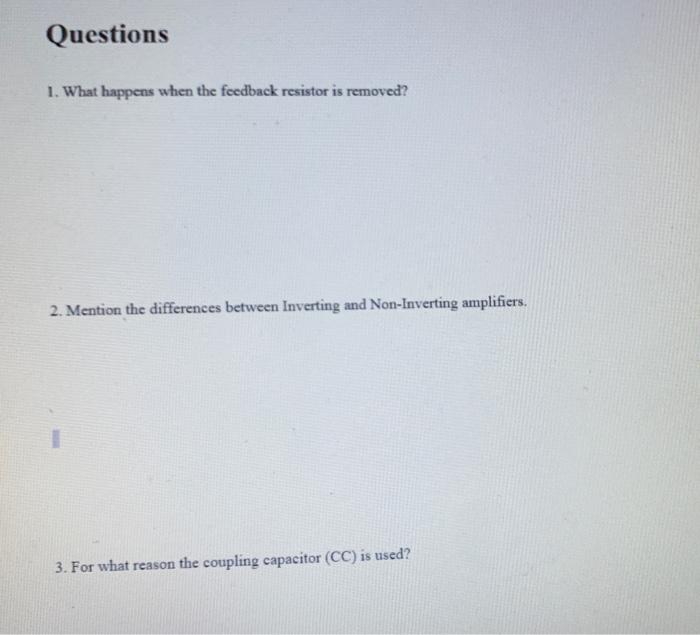 Solved Basic Inverting and Non-Inverting Operational | Chegg.com